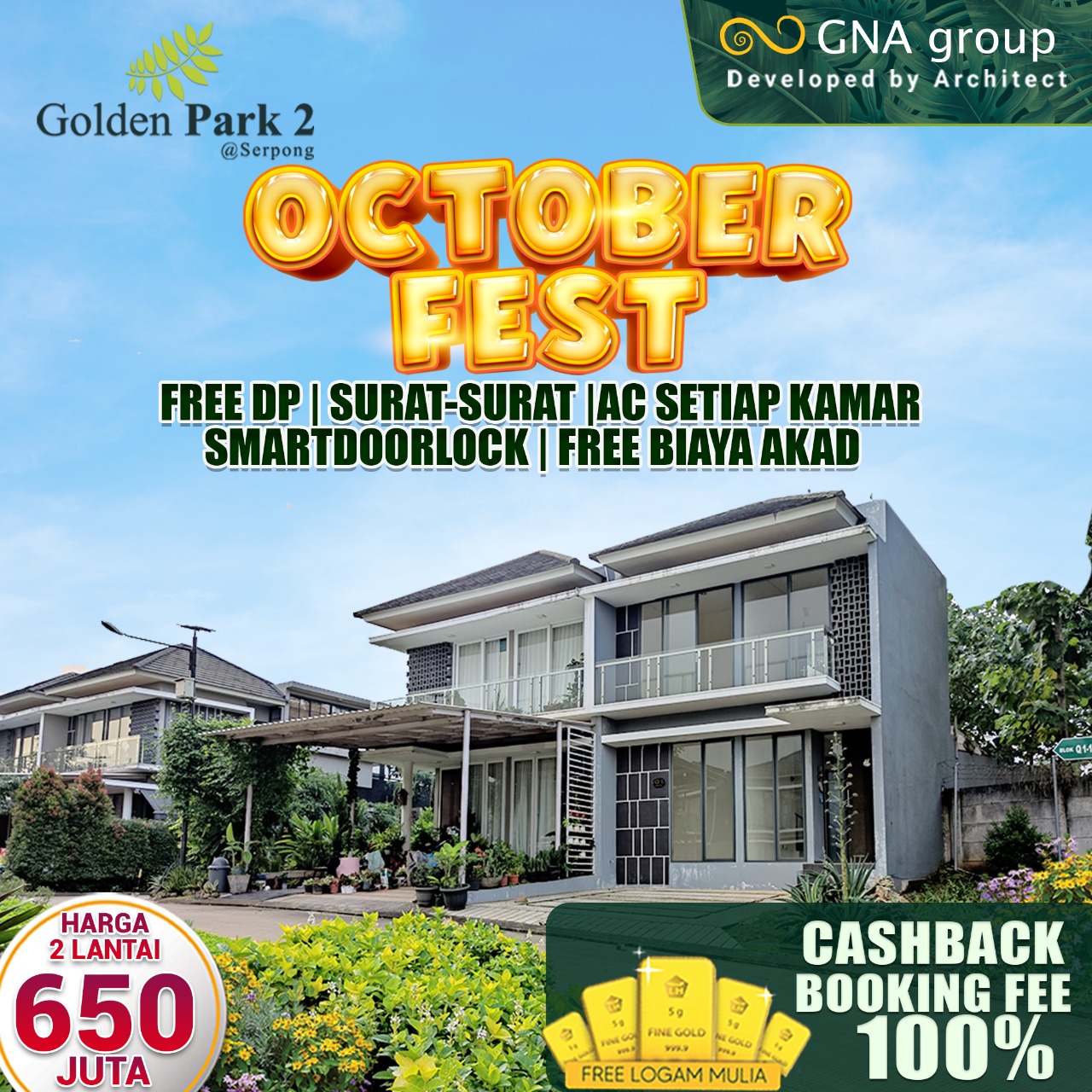 Golden Park 2 Official - Rumah Keren Nuansa Perbukitan Alam di Serpong
